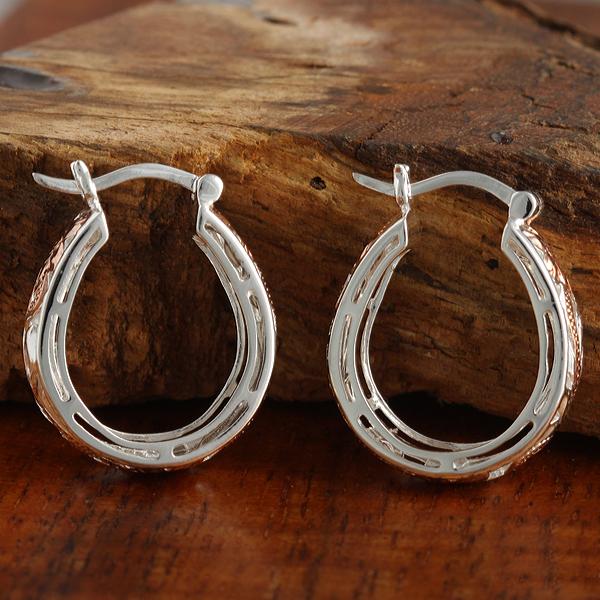 Sterling Silver Two Tone Pink Gold Plated See Through Hawaiian Scroll ...